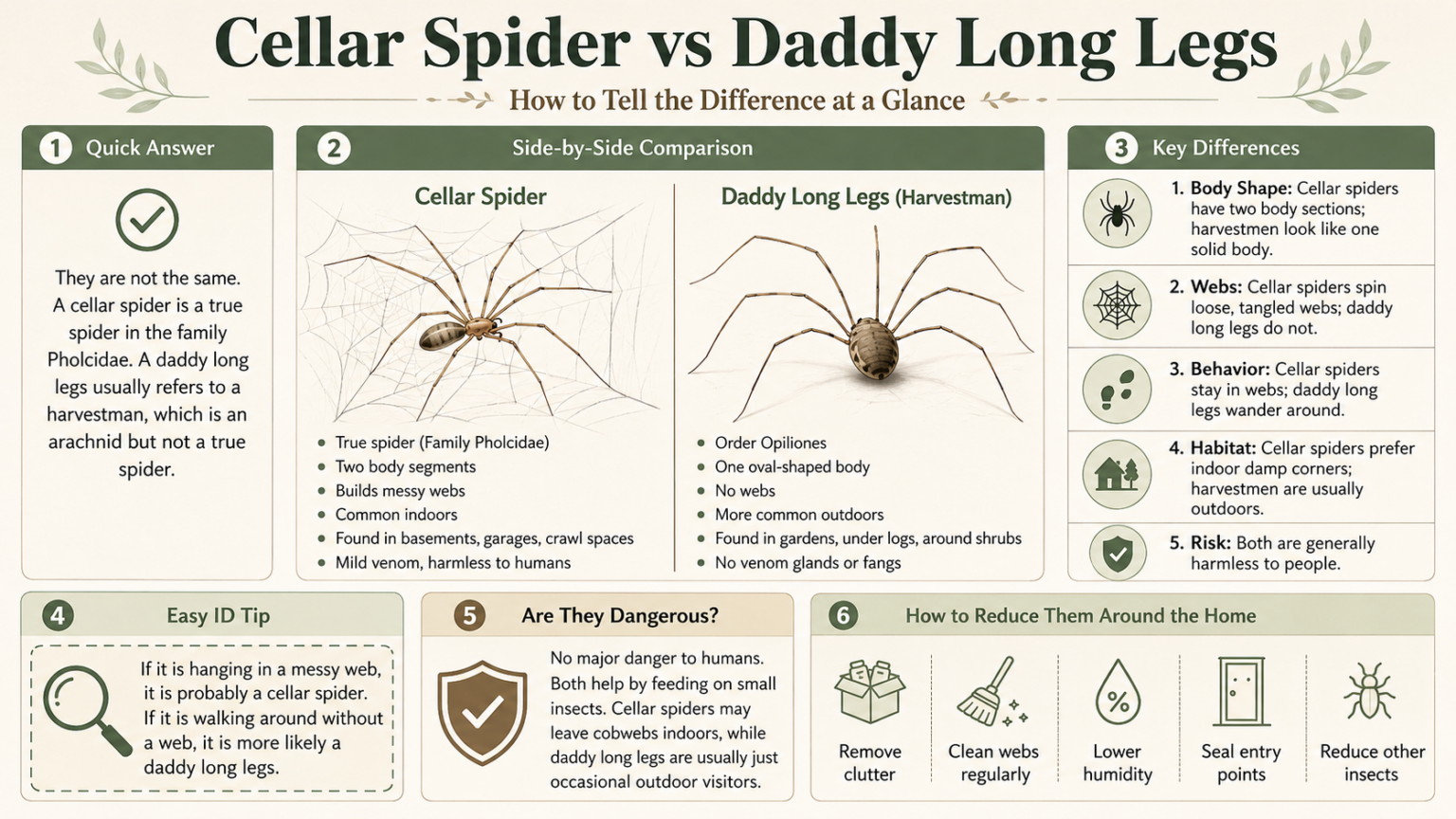Cellar Spider vs Daddy Long Legs: How to Tell the Difference